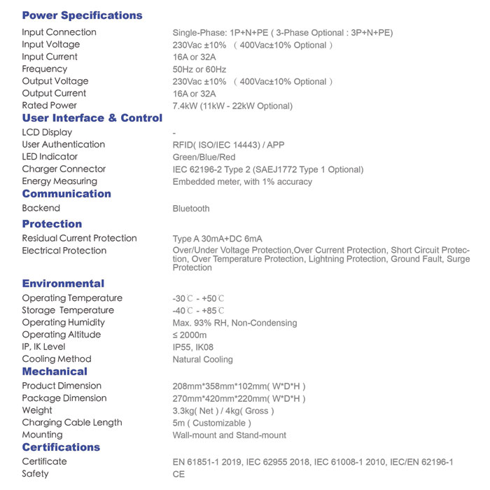 AC EV Charger Home Series (Sino) – EVPRO